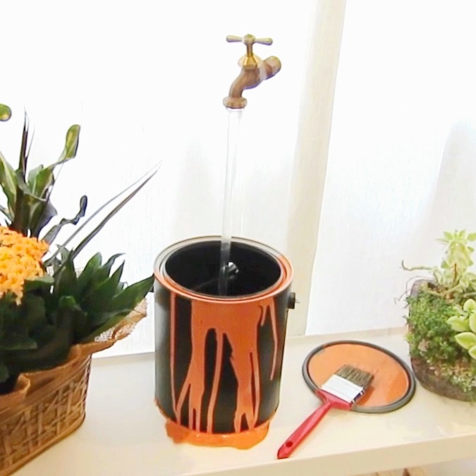 DIY Indoor Water Fountain - Paint Can Floating Tap | Birdz of a Feather