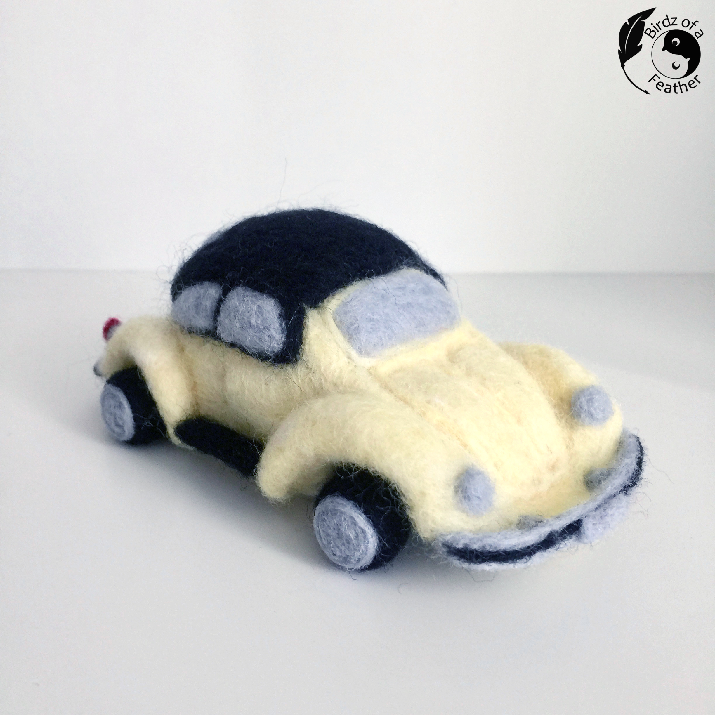 Needle Felted VW Beetle - Sweater Upcycle - Birdz of a Feather