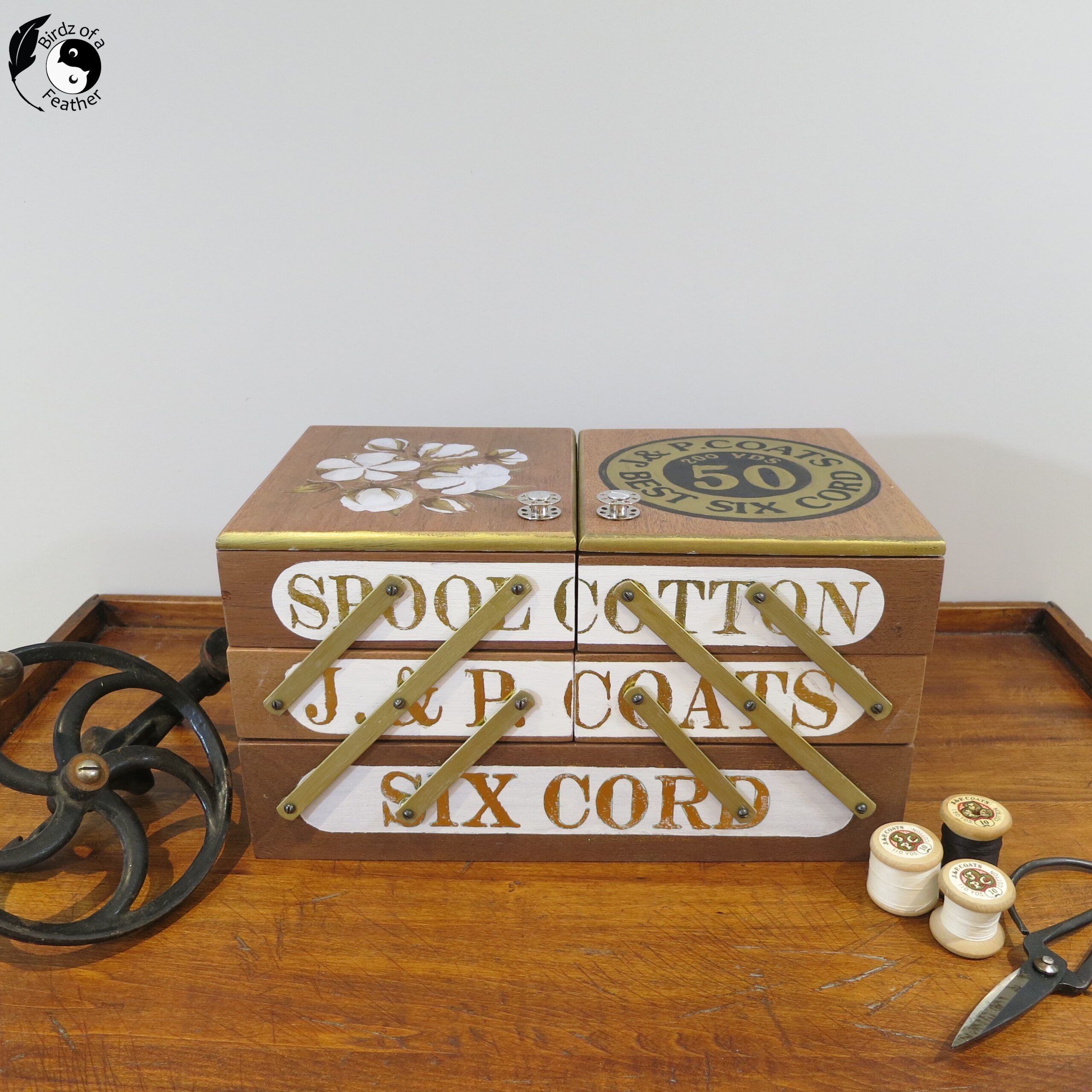 Painted Sewing Box - Birdz of a Feather